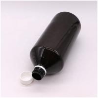 China Dark Brown Translucent PET 1000ml Liquid Medicine Bottle with 28mm Tamper Proof Cap for sale