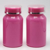 China Customized Size PET Collar 120ml Bright Plastic Medicinal Bottle with Two Layer PS Cap for sale