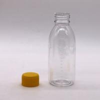 China 150mL PET Empty Syrup Bottle 28mm Neck with Tamper Proof Screw Cap Amber Brown Transparent for sale