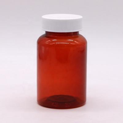 China 200mL PET Screw Cap Medicine Bottle 43mm Neck Transparent Cylinder Supplement Container for sale