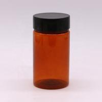 China 120ml PET Amber Round Plastic Pill Bottle with Screw Lids 43mm Neck Diameter for sale
