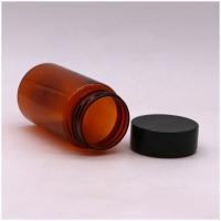 China 120ml PET Amber Round Plastic Pill Bottle with Screw Lids 43mm Neck Diameter for sale