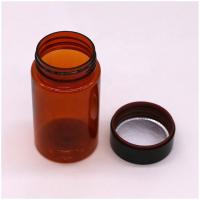 China 120ml PET Amber Round Plastic Pill Bottle with Screw Lids 43mm Neck Diameter for sale