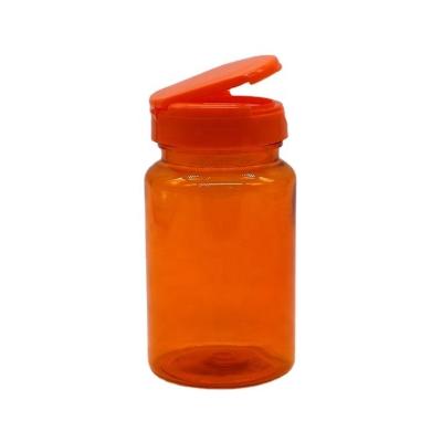 China 150ml PET Custom Color Capsule Bottle with Flip Top Cap Biodegradable Medicine Bottle for sale