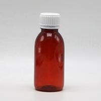 China 100ml PET Plastic Liquid Medicine Bottle with Measuring Cup 28mm Neck for sale