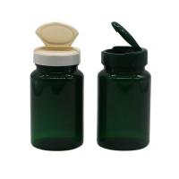 China PET 150ml Bottle Wide Mouth Plastic Empty Bottles 5oz Capsule Containers with Flip Cap for sale
