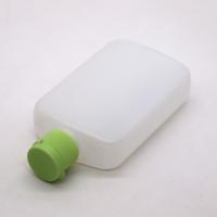 China 120ml HDPE Flat Square Cosmetic Bottle with Custom Color and Spiral Flip-Over Lid 20mm Neck for sale