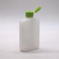 China 120ml HDPE Flat Square Cosmetic Bottle with Custom Color and Spiral Flip-Over Lid 20mm Neck for sale