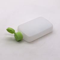 China 120ml HDPE Flat Square Cosmetic Bottle with Custom Color and Spiral Flip-Over Lid 20mm Neck for sale