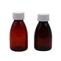 China Custom 100ml PET Amber Oral Liquid Bottle with Child Resistant Safety Cap for sale