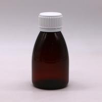 China Custom 100ml PET Amber Oral Liquid Bottle with Child Resistant Safety Cap for sale