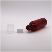 China 200mL Oval Amber PET Prescription Pharmacy Bottle 28mm Neck Liquid Medicine Storage for sale