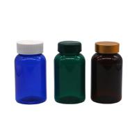 China 160ml PET Luxury Golden Cap Plastic Bottle for Fish Oil Capsules Pill Honey for sale