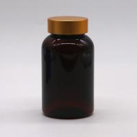 China 160ml PET Luxury Golden Cap Plastic Bottle for Fish Oil Capsules Pill Honey for sale