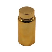 China 150ML PET Gold Plated Screw Cap Plastic Supplement Container Bottle for Promotion for sale