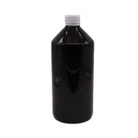 China Liquid Medicine 1000ml Dark Brown Translucent PET Plastic Bottle with Tamper Proof Cap for sale