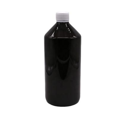 China Liquid Medicine 1000ml Dark Brown Translucent PET Plastic Bottle with Tamper Proof Cap for sale