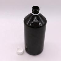 China Liquid Medicine 1000ml Dark Brown Translucent PET Plastic Bottle with Tamper Proof Cap for sale