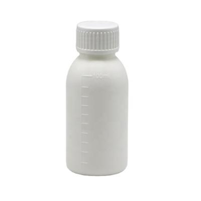 China PP White Liquid Medicine Bottle 30ml 50ml 100ml with Scaled Body and Screen Printing for sale
