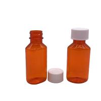 China 60ml 2oz PET Plastic Medicine Bottle with Child Resistant Cap and Measurement Scale for sale