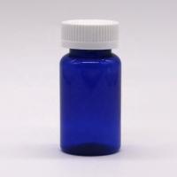 China 2OZ/60ml/CC Blue Plastic Capsule Bottle with Screw Cap PET Material 32mm Neck Size for sale