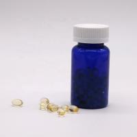 China 2OZ/60ml/CC Blue Plastic Capsule Bottle with Screw Cap PET Material 32mm Neck Size for sale
