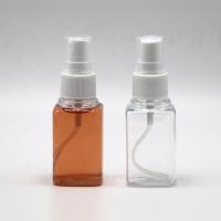 China 30ml PET Clear Hand Sanitizer Spray Bottle Fine Mist Leak Proof Square for sale