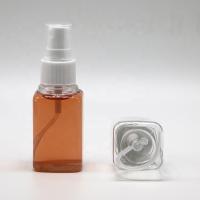 China 30ml PET Clear Hand Sanitizer Spray Bottle Fine Mist Leak Proof Square for sale