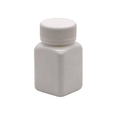 China Small Capacity 50cc HDPE Sterile Square Plastic Bottle with Screw Cap Customized for sale
