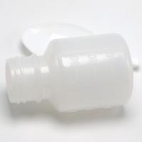 China PE Transparent Plastic Liquid Medicine Measuring Bottle 30mL with Spoon 24mm Neck for sale
