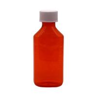 China 100ml PET Amber Cough Syrup Oral Liquid Bottle with CRC Cap Heat Seal for sale