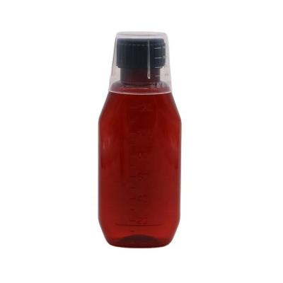 China 120mL Amber PET Pharmacy Bottle 28mm Child Resistant Cap for Maple Syrup for sale