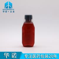 China 120mL Amber PET Pharmacy Bottle 28mm Child Resistant Cap for Maple Syrup for sale