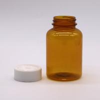 China 180ml PET Amber Plastic Bottle with CRC Screw Cap for Pills Capsules 6oz for sale