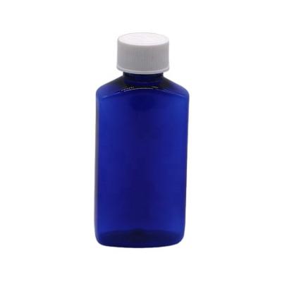 China PET 120ml Square Sterile Cough Syrup Oral Liquid Bottle with Child Safety Cap 28mm Neck for sale