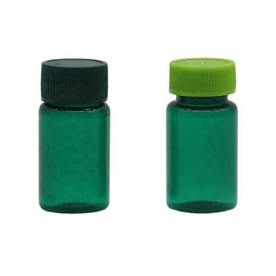 China 20ml PET Transparent Plastic Liquid Vials with Custom Color Caps 27mm Diameter for sale