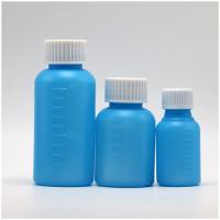 China 100ml PET Amber Blue Cough Syrup Oral Liquid Bottle with CRC Cap Heat Seal 28mm for sale