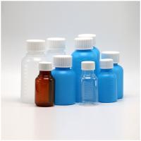 China 100ml PET Amber Blue Cough Syrup Oral Liquid Bottle with CRC Cap Heat Seal 28mm for sale