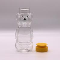 China 200ml PET Bear Plastic Honey Jars Food Grade Portable Bottle for Students for sale