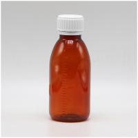 China 120mL Amber Oval PET Prescription Bottle with Child Safety Cap for Maple Syrup for sale
