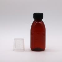 China 120mL Amber Oval PET Prescription Bottle with Child Safety Cap for Maple Syrup for sale