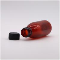 China 120mL Amber Oval PET Prescription Bottle with Child Safety Cap for Maple Syrup for sale