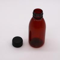 China 120mL Amber Oval PET Prescription Bottle with Child Safety Cap for Maple Syrup for sale