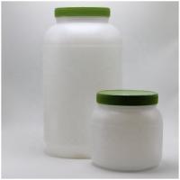 China HDPE 1L 4L Wide Mouth Protein Powder Food Storage Jar with Screw Cap and Aluminum Induction Liner for sale