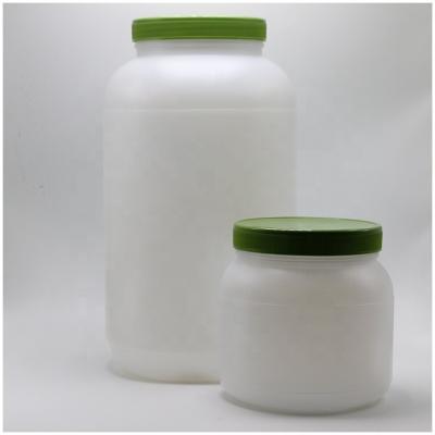 China HDPE 1L 4L Wide Mouth Protein Powder Food Storage Jar with Screw Cap and Aluminum Induction Liner for sale