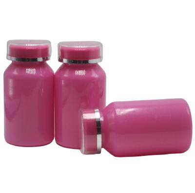 China Customized Size PET Collar 120ml Bright Plastic Medicinal Bottle with Two Layer PS Cap for sale