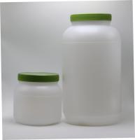 China HDPE 1L 4L Wide Mouth Protein Powder Food Storage Jar with Screw Cap and Aluminum Induction Liner for sale
