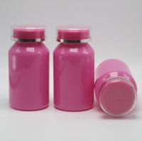 China Customized Size PET Collar 120ml Bright Plastic Medicinal Bottle with Two Layer PS Cap for sale