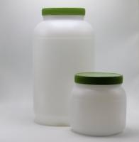 China HDPE 1L 4L Wide Mouth Protein Powder Food Storage Jar with Screw Cap and Aluminum Induction Liner for sale