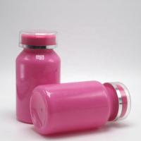 China Customized Size PET Collar 120ml Bright Plastic Medicinal Bottle with Two Layer PS Cap for sale